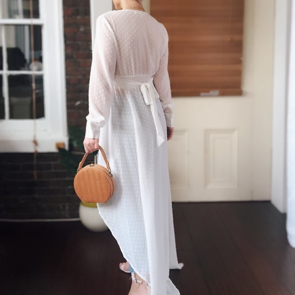 Tops | 1st Date White High Low Duster Top | Poshmark
